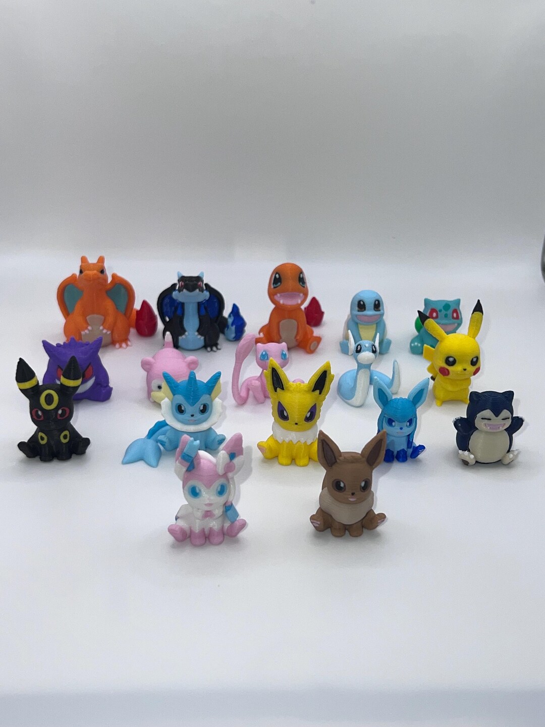 3D Printed Pokemon Mini Figures Pikachu Charizard Bulbasaur Snorlax ...