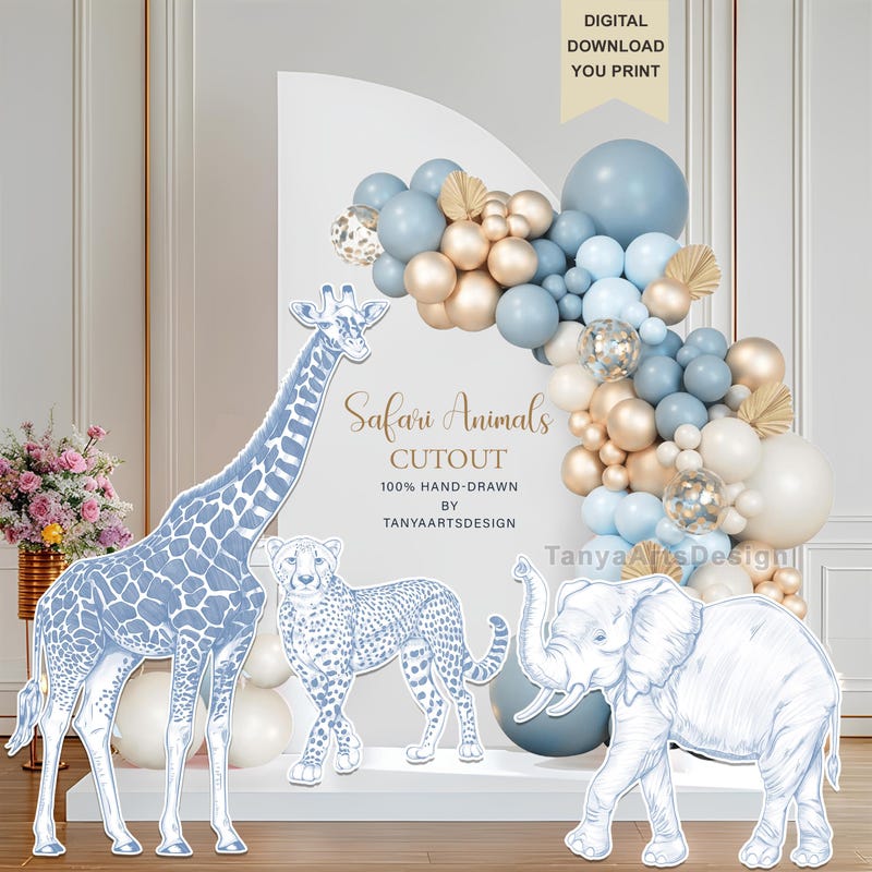 Blue Safari Animal Cut Out - Etsy