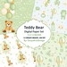 Teddy Bear Digital Paper Set, Baby Boy Digital Paper, Baby Shower Boy ...