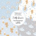 Teddy Bear Digital Paper Set, Baby Boy Digital Paper, Baby Shower Boy ...