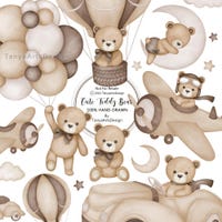 Teddy Bear With Blue Balloons Clipart (digital Download) - Etsy