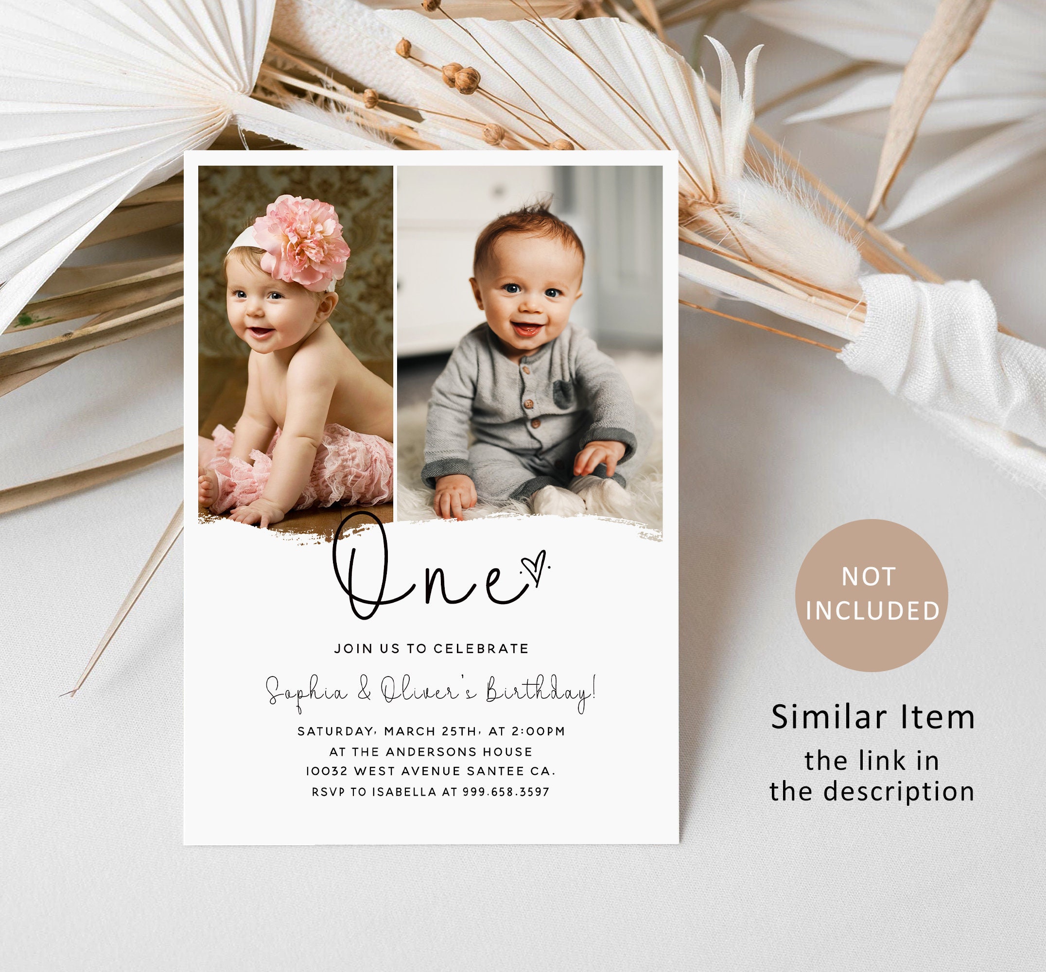 1st Birthday Invitation Modern First Birthday Invitation - Etsy