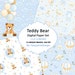Teddy Bear Digital Paper Set, Baby Boy Digital Paper, Baby Shower Boy ...