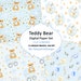 Teddy Bear Digital Paper Set, Baby Boy Digital Paper, Baby Shower Boy ...