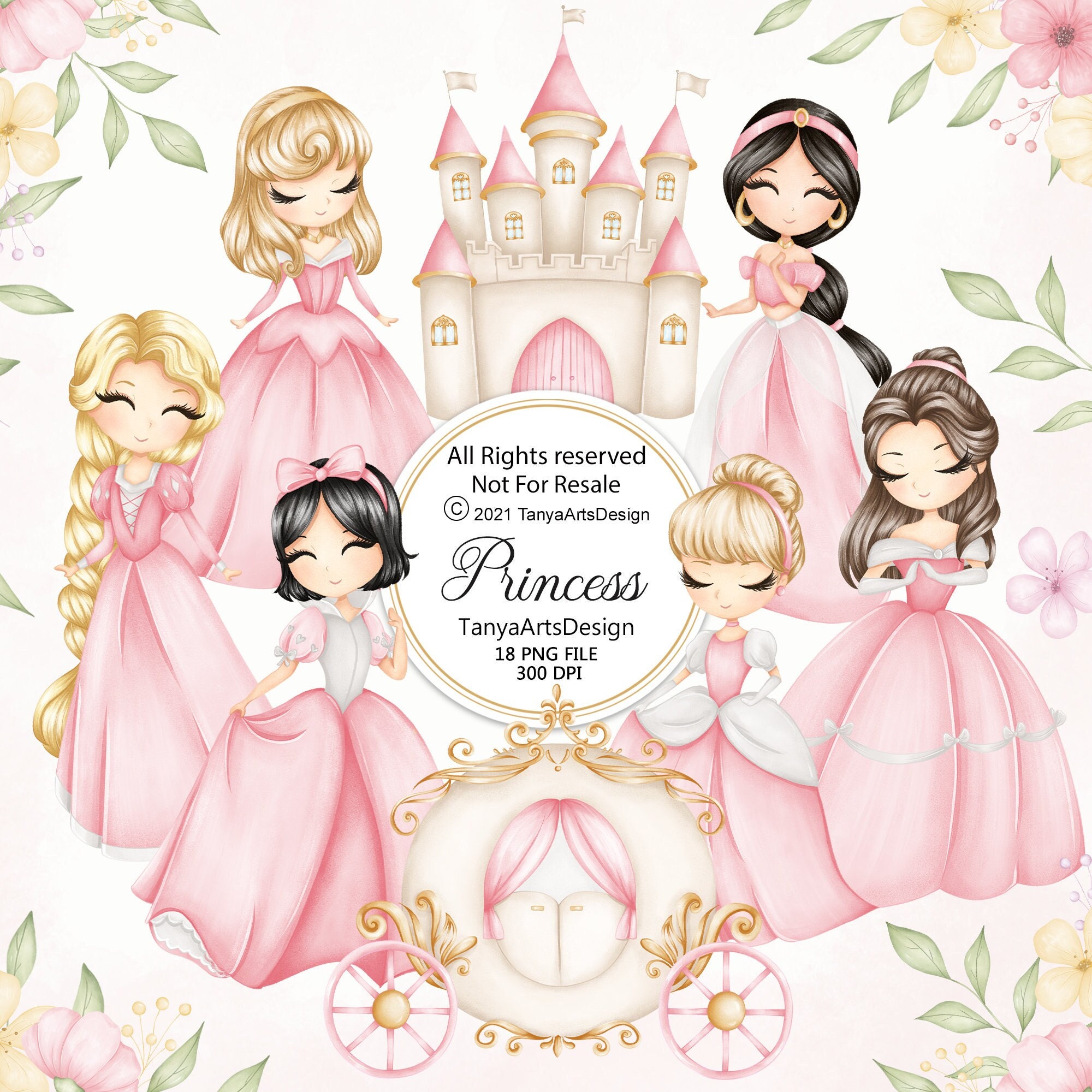 Princess Girl Clipart Cute Princess Clipart Watercolor - Etsy Canada