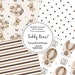 Boho Teddy Bear Digital Paper, Watercolor Teddy Bear Seamless, Nursery ...