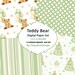 Teddy Bear Digital Paper Set, Baby Boy Digital Paper, Baby Shower Boy ...