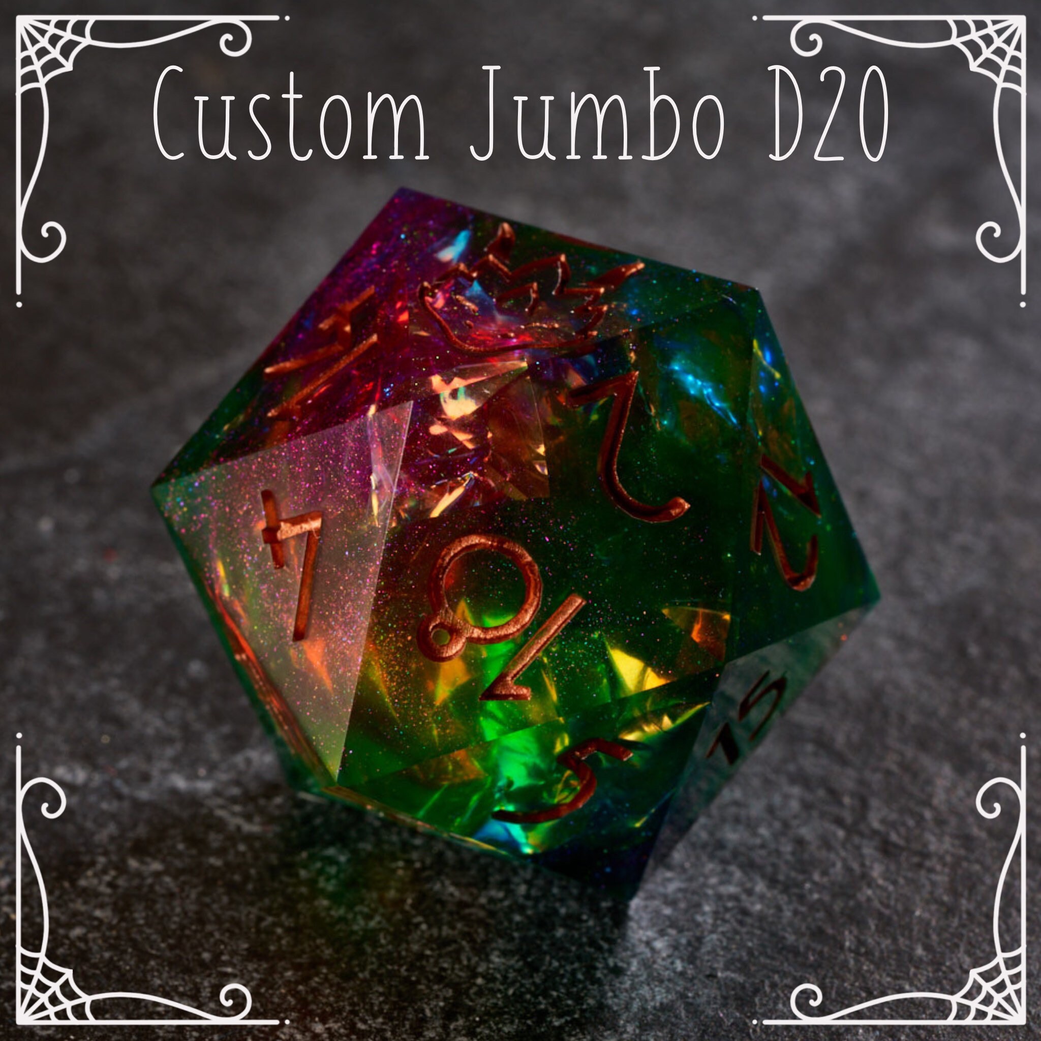 Custom Jumbo D20 Handmade Polyhedral Dice | Etsy