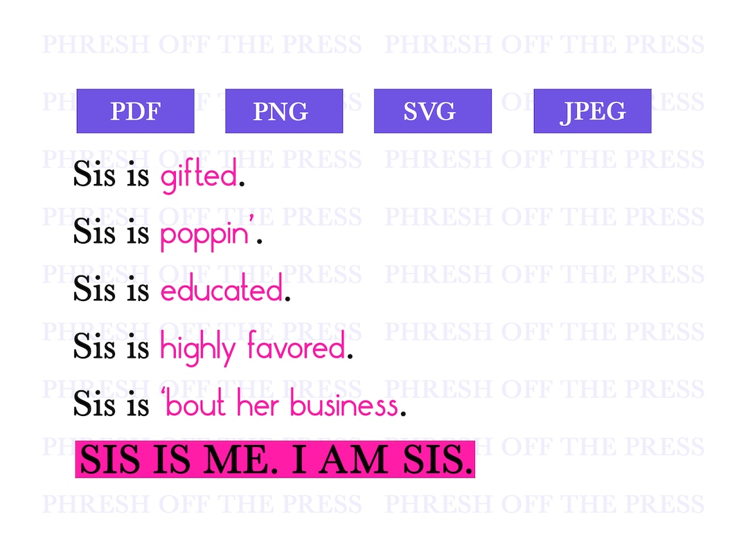 Sis is Svg, Sis is PNG, Sis PNG, Motivation PNG, Grind, Hustle ...