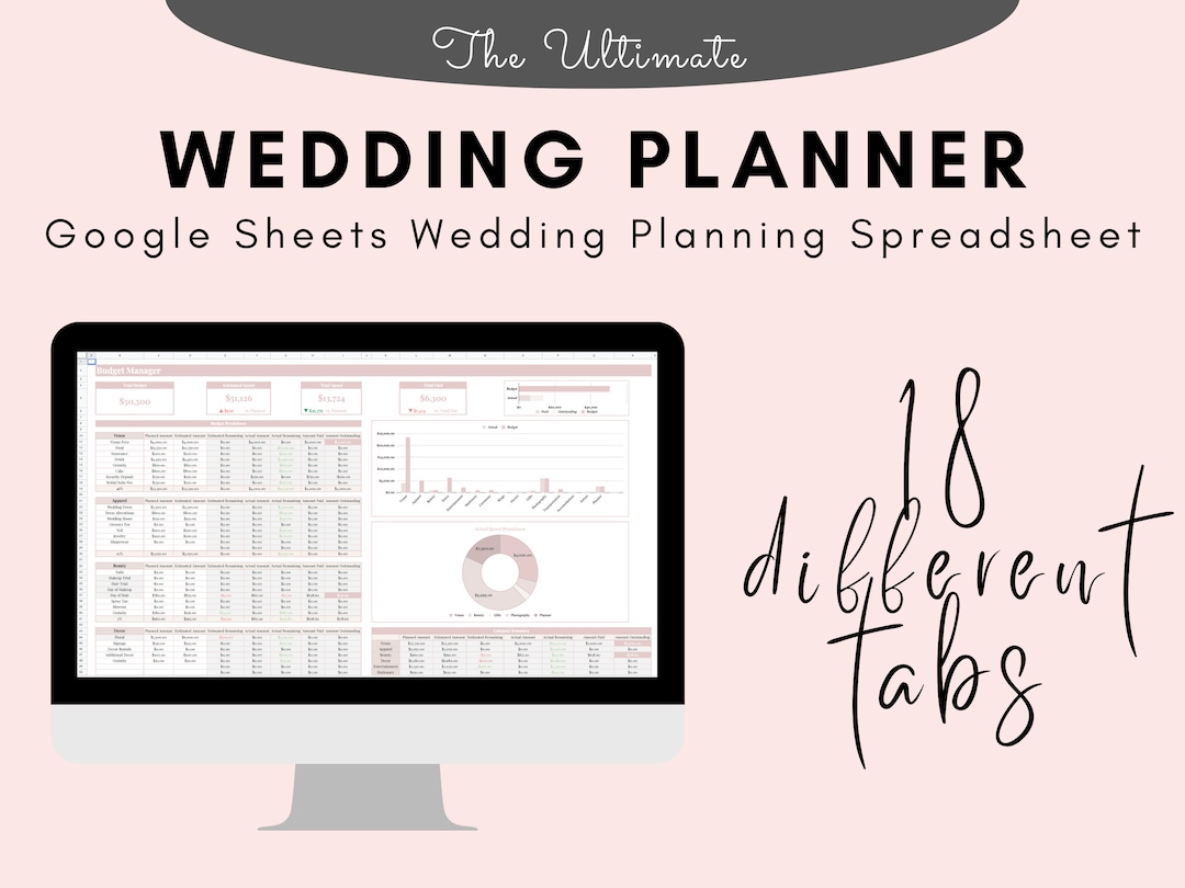 Ultimate Wedding Planning Spreadsheet | Google Sheets Wedding Planning ...