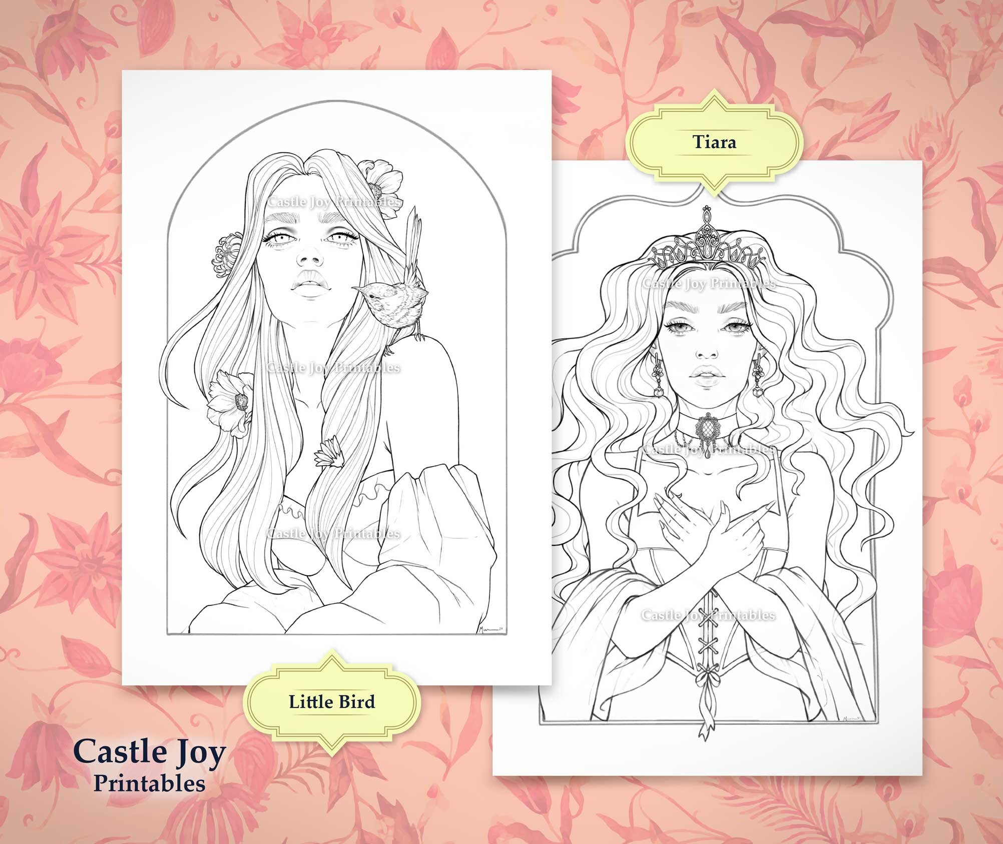 Line Art Adult Coloring Book Pack of 4 PDF Instant Download Printable ...
