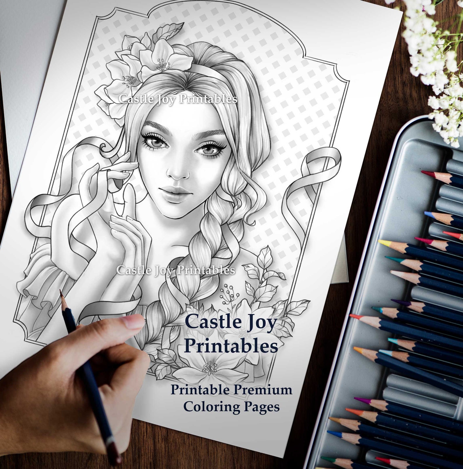 Grayscale Adults Coloring Page Ribbons Dark and Light - Etsy