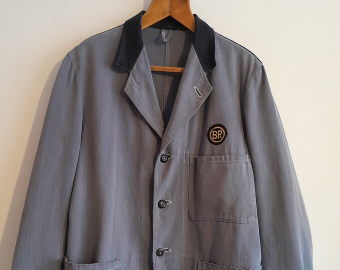 Vintage Chore Jacket British Railway Drivers Workwear Jacket 1940s Two ...