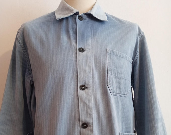 Vintage French Style Chore Jacket European Workwear Indigo Fader Faded ...