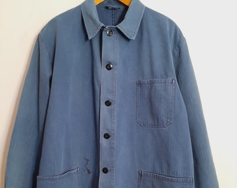 Vintage 1970s 70s 1980s 80s Sears Roebuck Blue Denim Blanket Lined Barn Chore Jacket Workwear ...