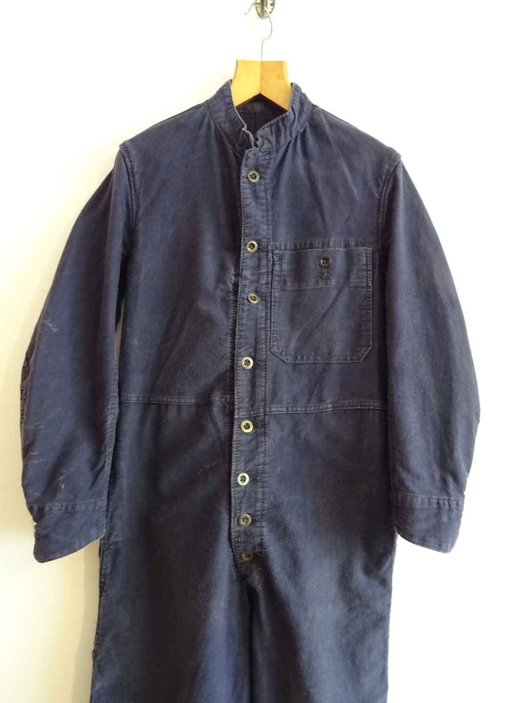 Vintage 1940s Coveralls WW2 British Royal Navy Indigo Workwear Boiler ...