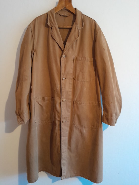 Vintage Wescot chore coat duster 1950s British workwe… - Gem