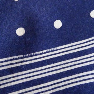 Vintage Bandana Blue White Spotted Spots Dotted Dots Cotton Scarf ...