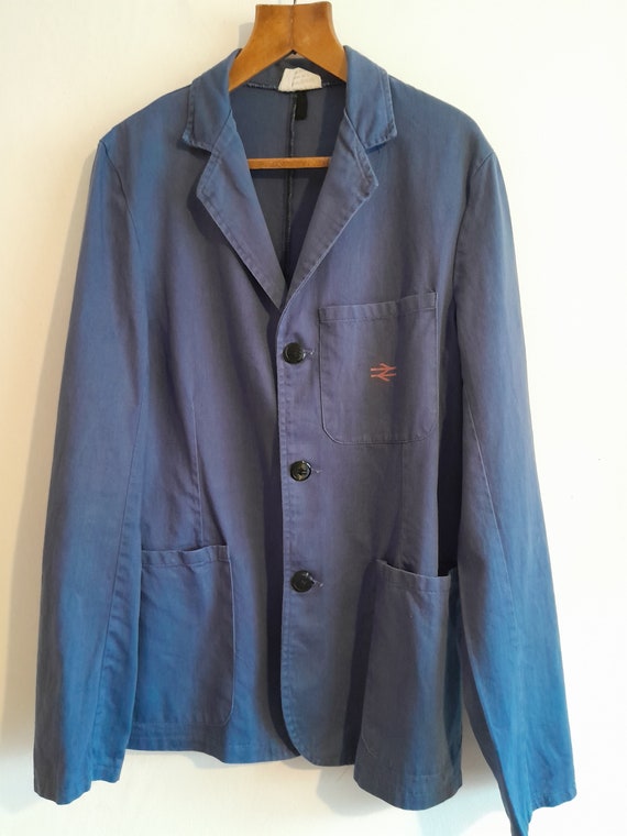 Vintage British work jacket chore workwear Railways b… - Gem