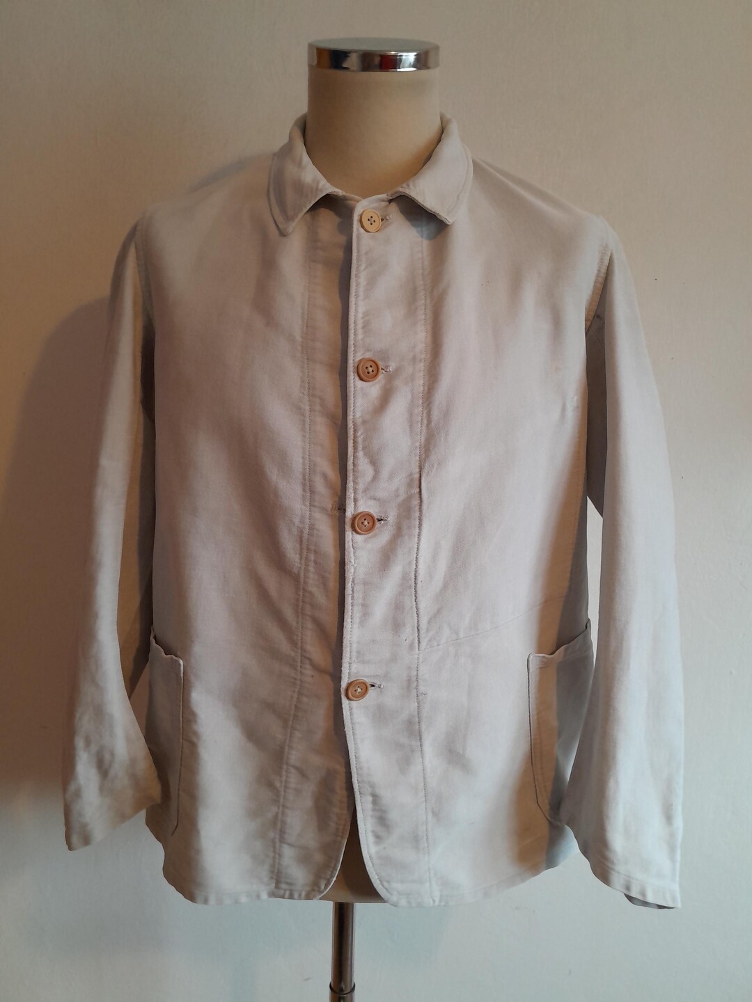 Vintage 1930s 40s French Chore Jacket - Workwear Worker Work (43.5 ...
