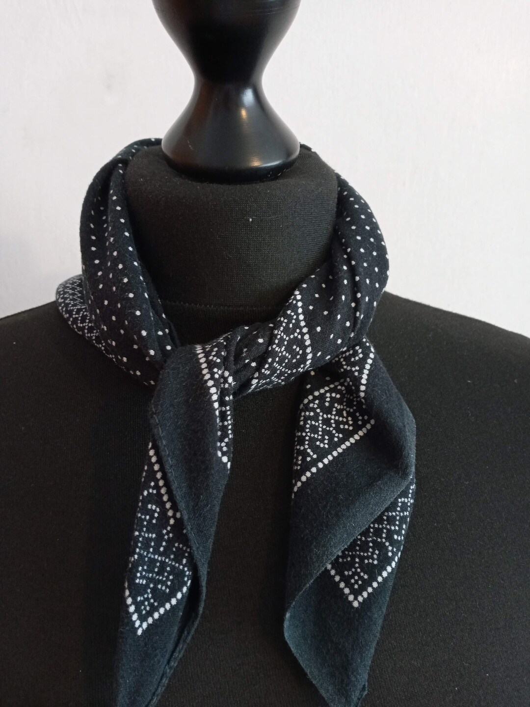 Vintage Bandana Black White Spots Spotted Dots Dotted Dot - Etsy