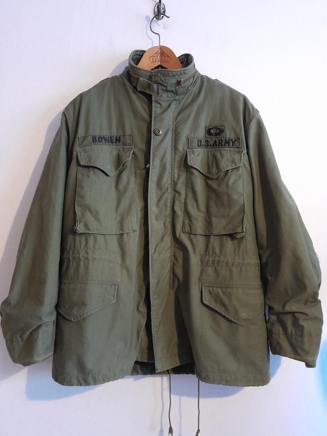 Vintage M65 Field Jacket USA Alpha Industries 1970s 79 US Military Army OG 107 Coat Medium Short ...