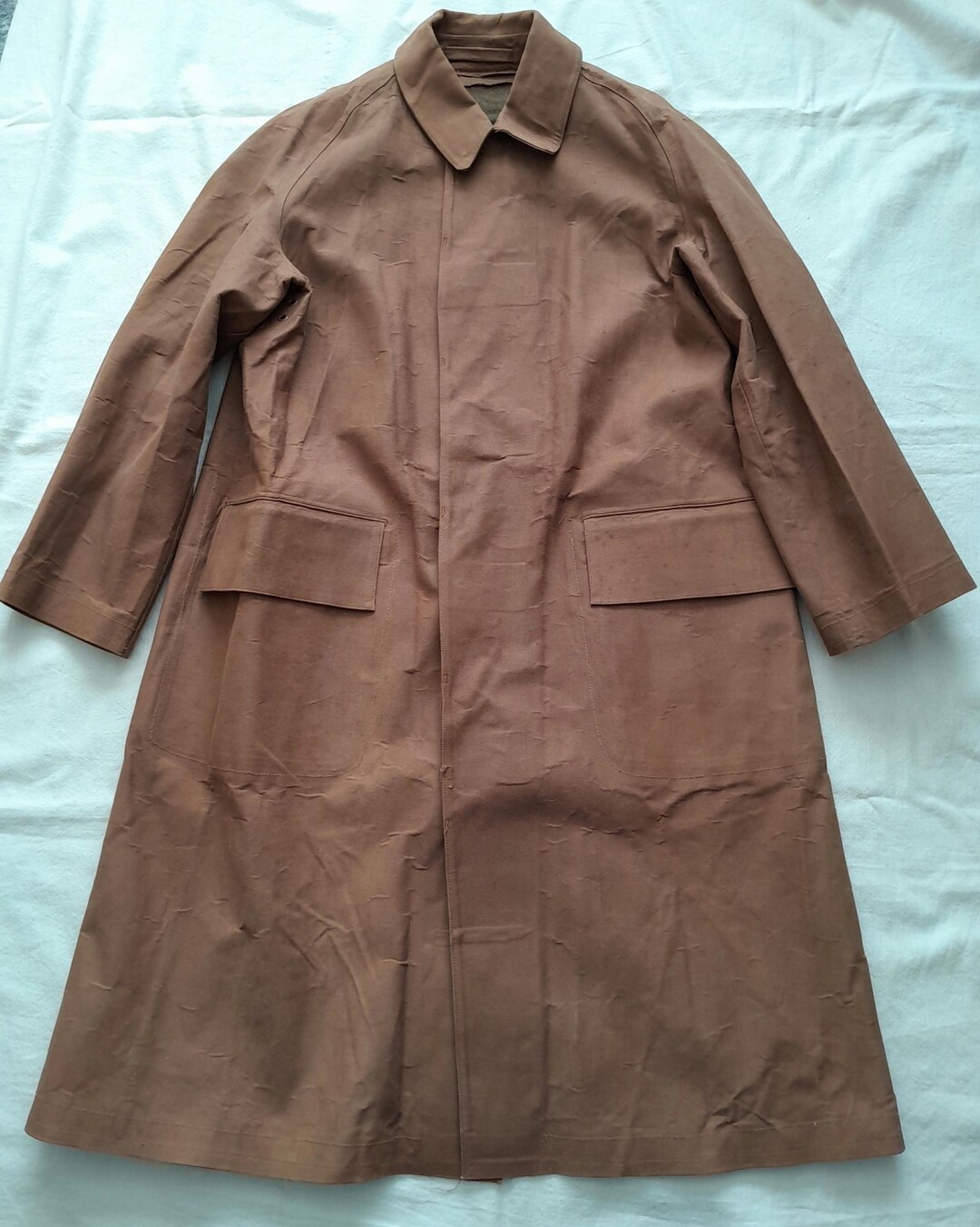 Vintage Rubberised Cotton Mac British Railways 1950s Tan Coat Chore ...
