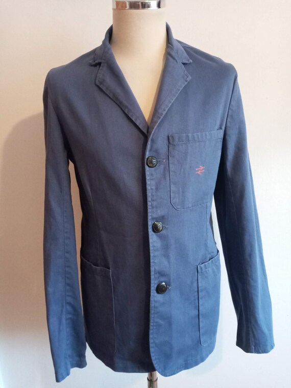 Vintage British work jacket chore workwear Railways b… - Gem