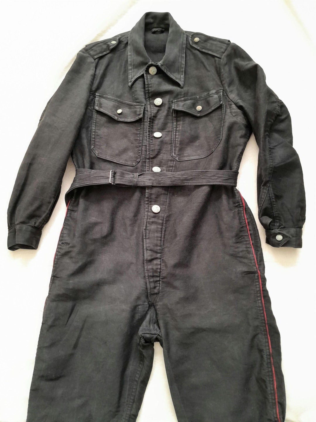 Vintage Black Moleskin Coveralls 40s Workwear 1940s WW2 Dutch Army ...