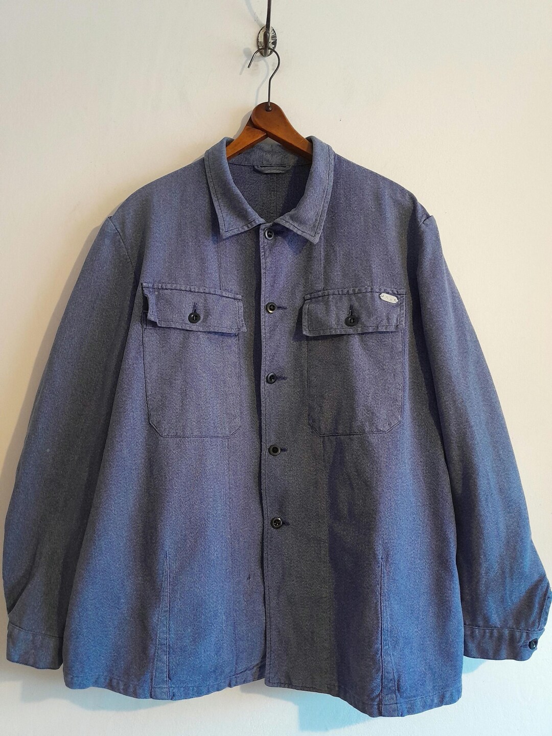 Vintage Chore Jacket Overshirt Workwear 1970s Swiss Prison Shacket Salt ...