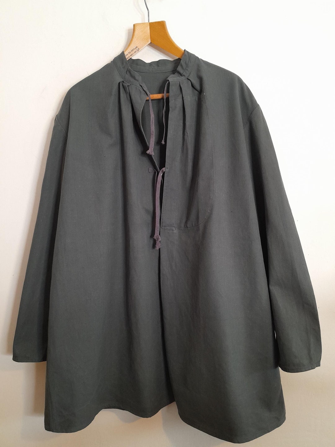 Vintage Chore Smock Army Utility Workwear European Grey Cotton Worker ...