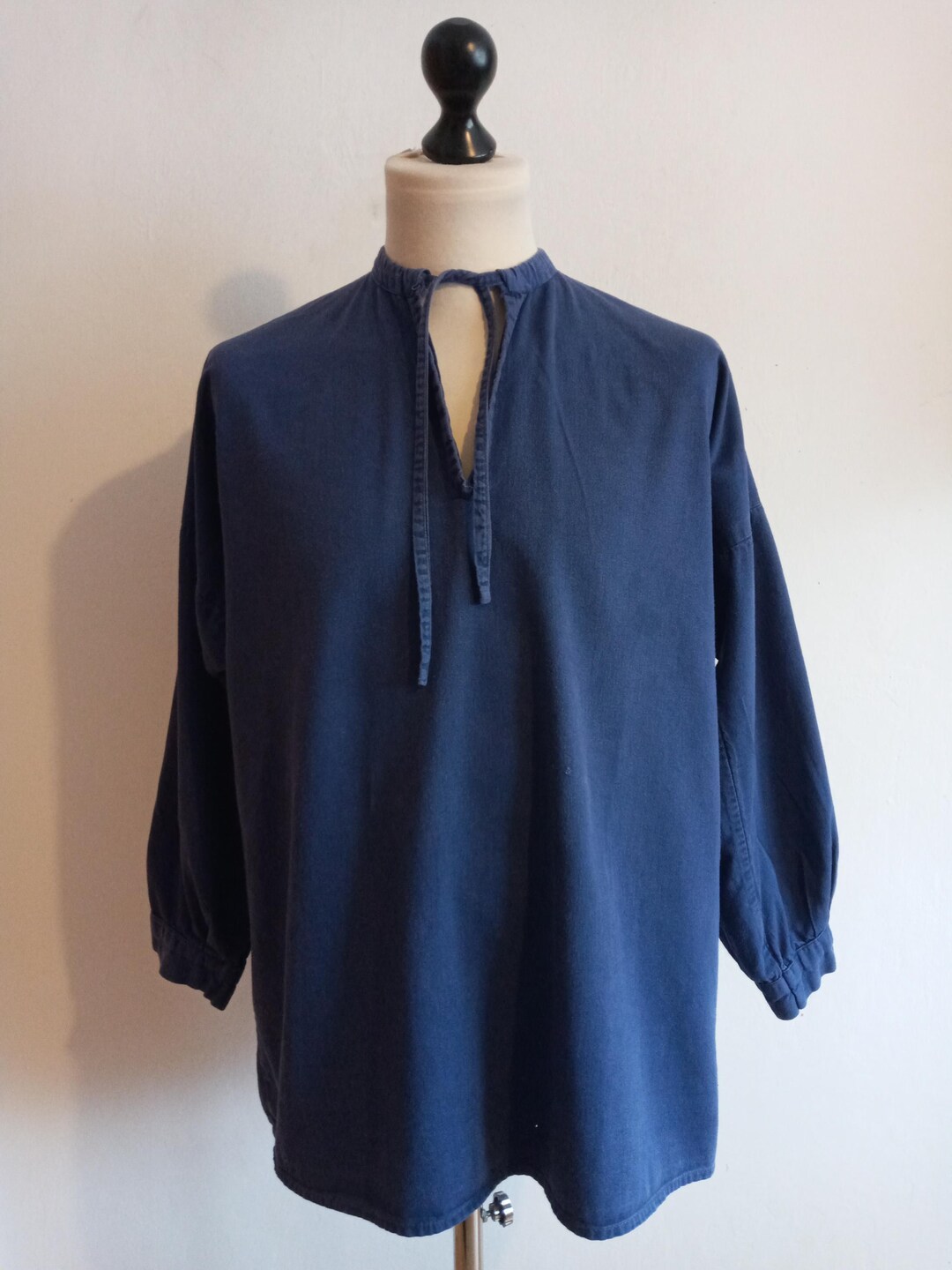 Vintage Chore Smock Utility Workwear European Indigo Blue Worker Work ...