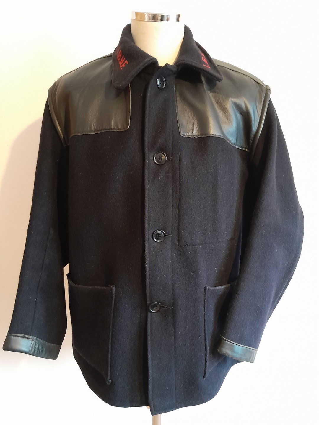 RARE Vintage Donkey Jacket Arthur Miller Full Leather Back British ...