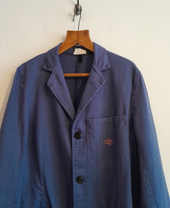 Vintage British work jacket chore workwear Railways b… - Gem