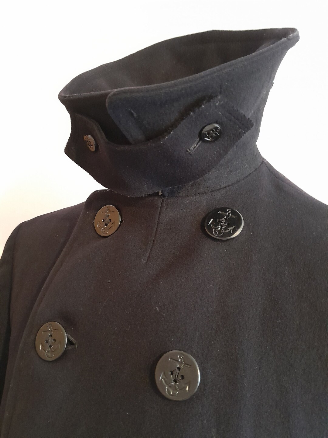 Vintage 1940s Pea Coat USN Naval Clothing Factory Deck Jacket 40s WW2 ...