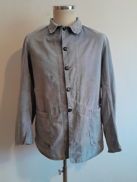 Vintage British chore jacket workwear 1950s GPO faded… - Gem