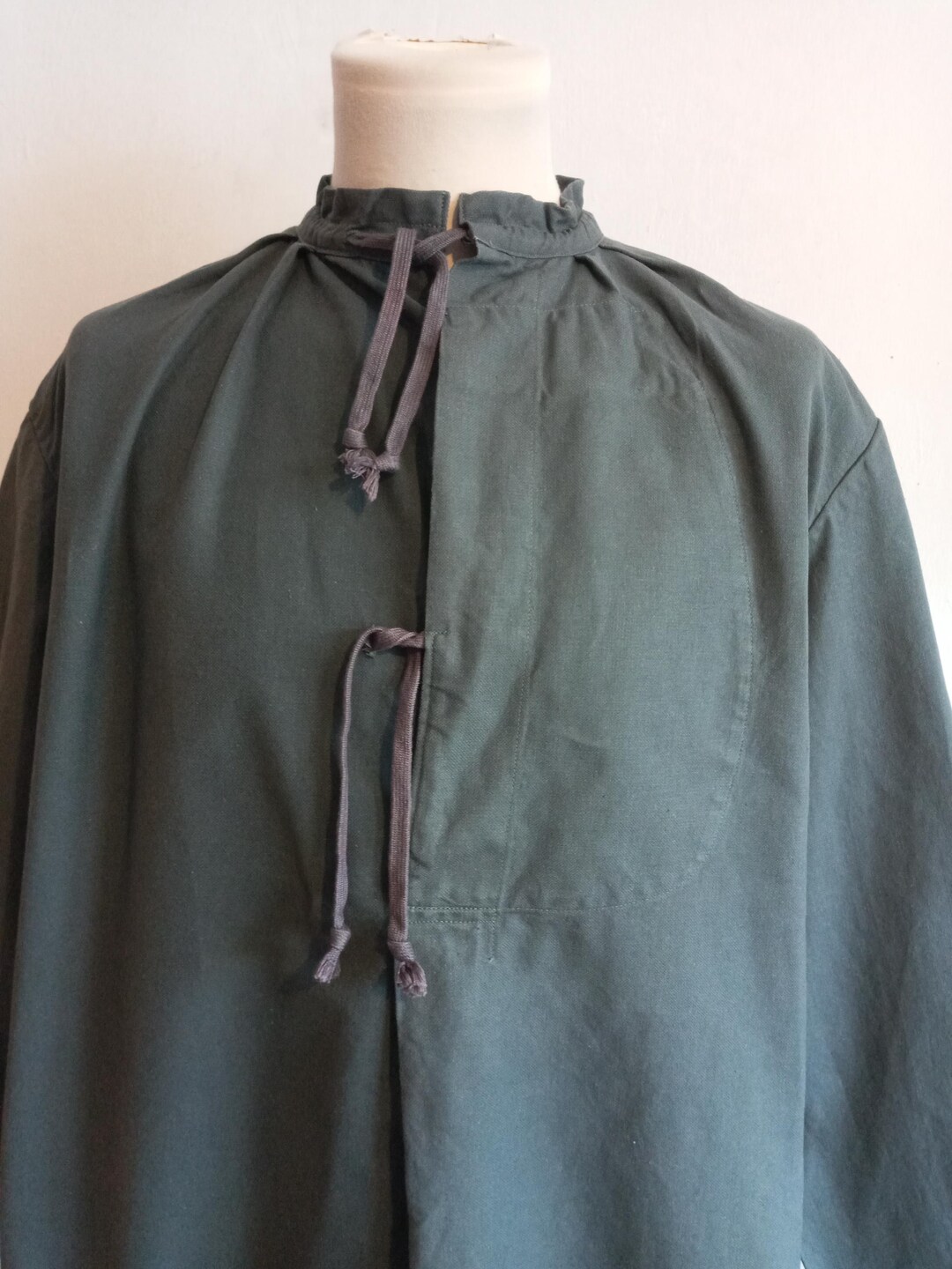 Vintage Chore Smock Army Utility Workwear European Grey Cotton Worker ...