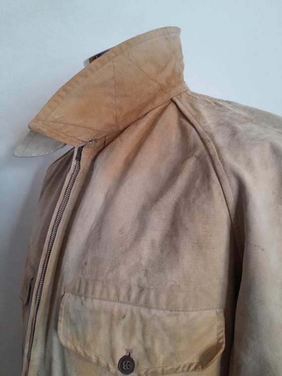 Vintage French hunting jacket 1940s workwear faded ta… - Gem