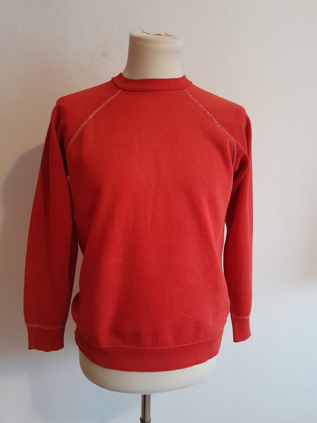 Vintage Red Sweatshirt USA 1970s 70s Sweat Top 50/50 Jersey Raglan ...