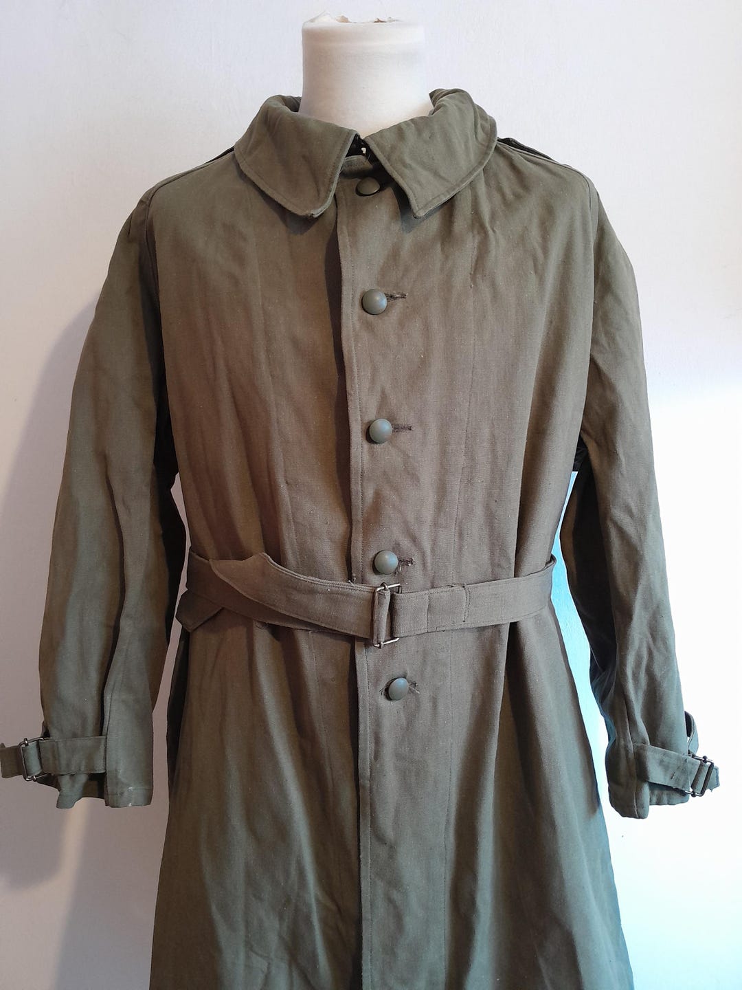 Vintage French Dispatch Riders Mac Army Coat 1950s M35 Dispatch ...