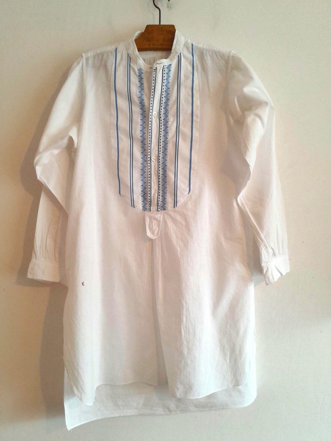 Vintage French Smock Shirt 1920s 20s Workwear Chore Work Cotton Grandad ...