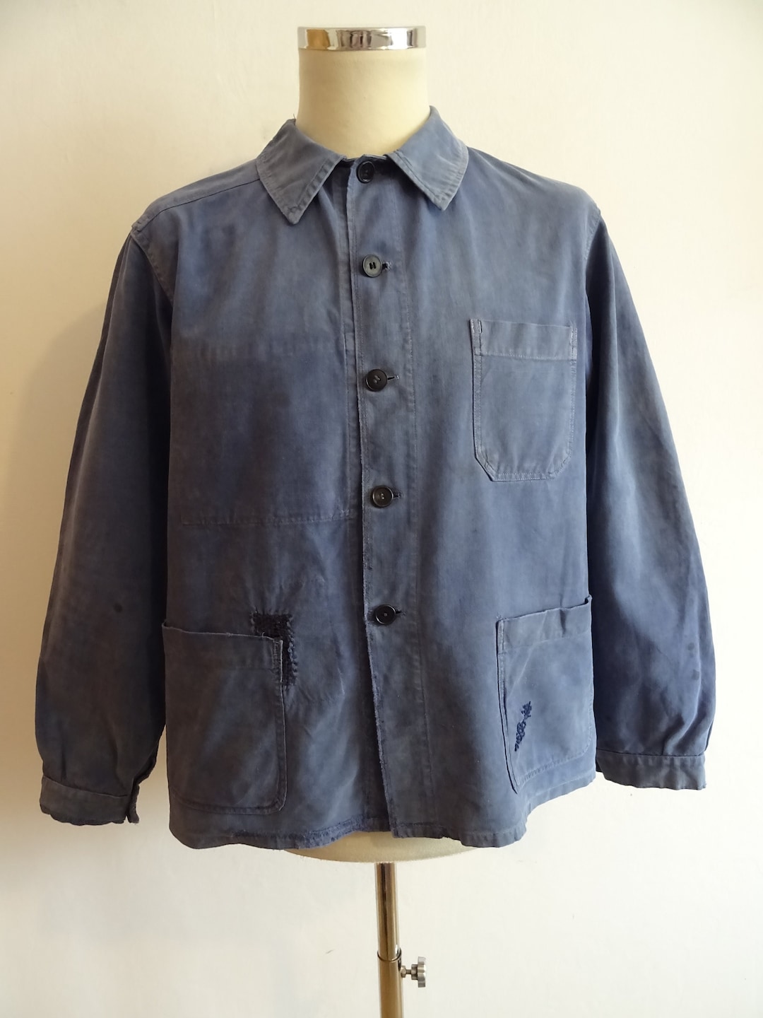Vintage French Chore Jacket 1950s 50s Workwear Perfecta Metis Patched ...