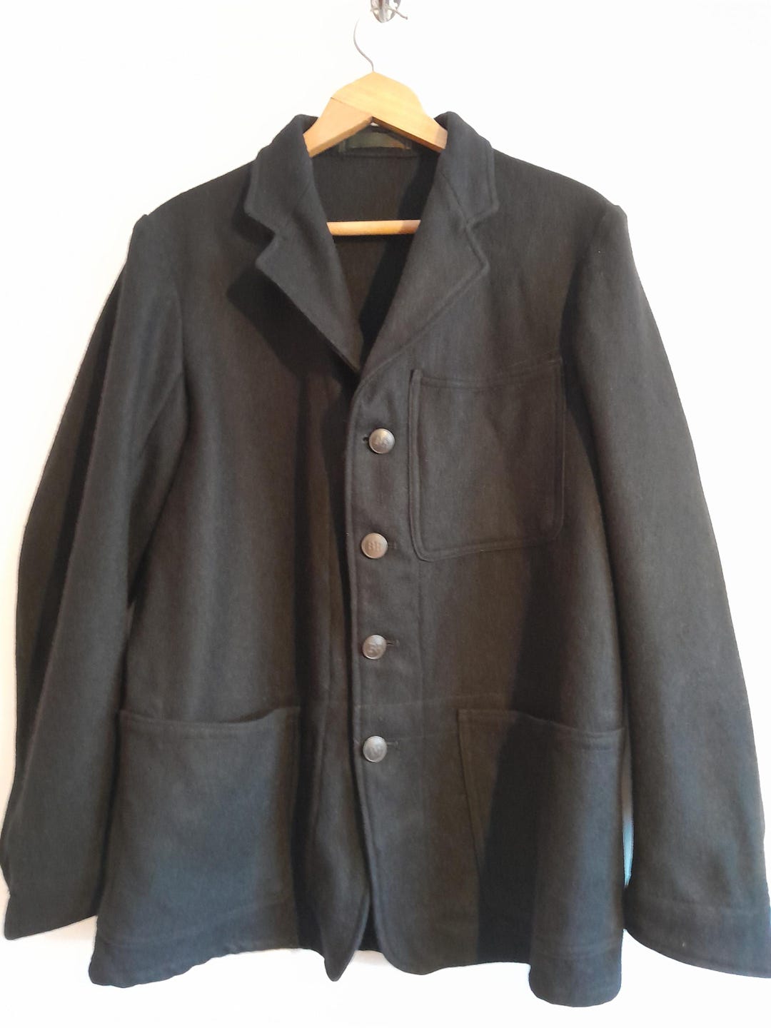 Vintage Railway Jacket - British Railways Workwear - 1940s - 50s Black ...