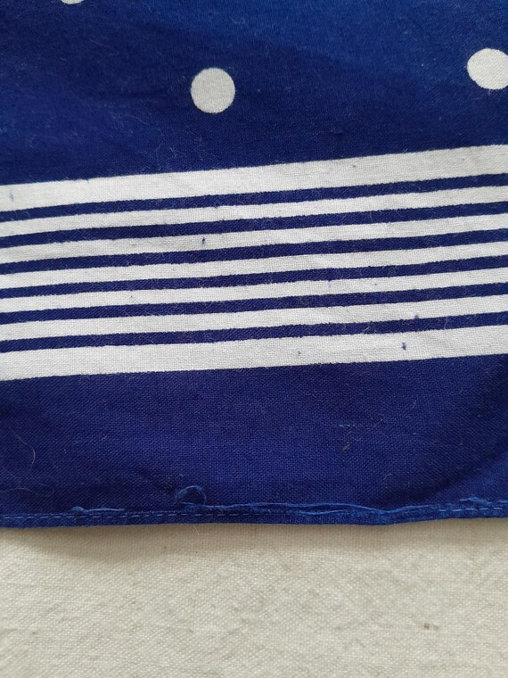 Vintage bandana blue white spots spotted dotted polka… - Gem