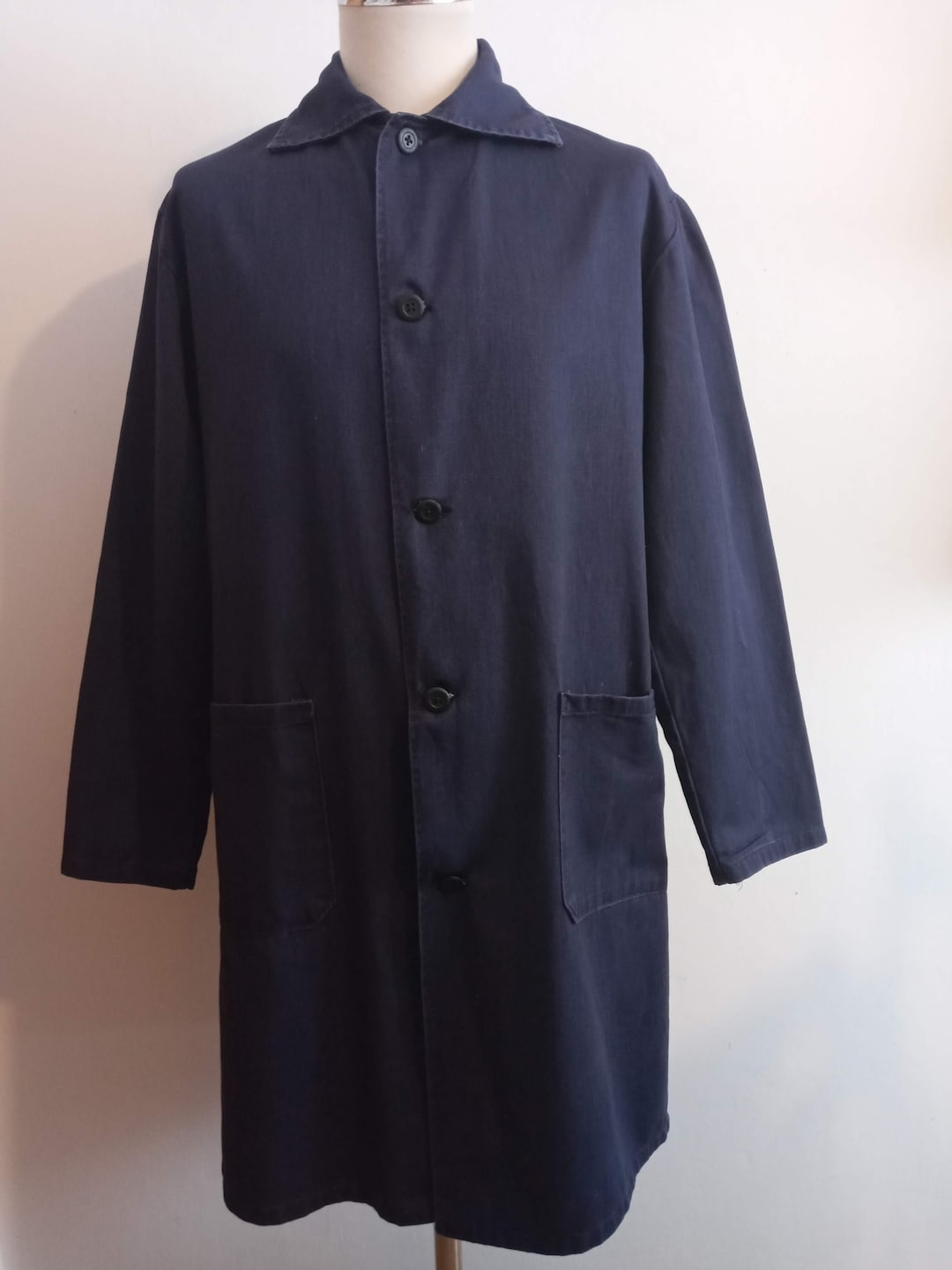 Vintage Duster Coat British Workwear Long Chore Jacket Blue - Etsy
