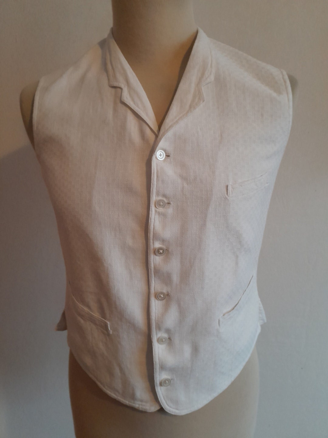 Vintage Antique French Waistcoat Work 6 Button Vest 1910s 1920s ...