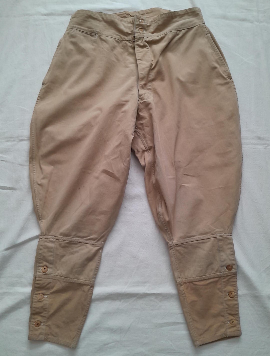 Vintage French Jodhpurs: Workwear Chore Military 1920s Cotton Breeches ...