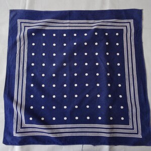 Vintage Bandana Blue White Spotted Spots Dotted Dots Cotton Scarf ...