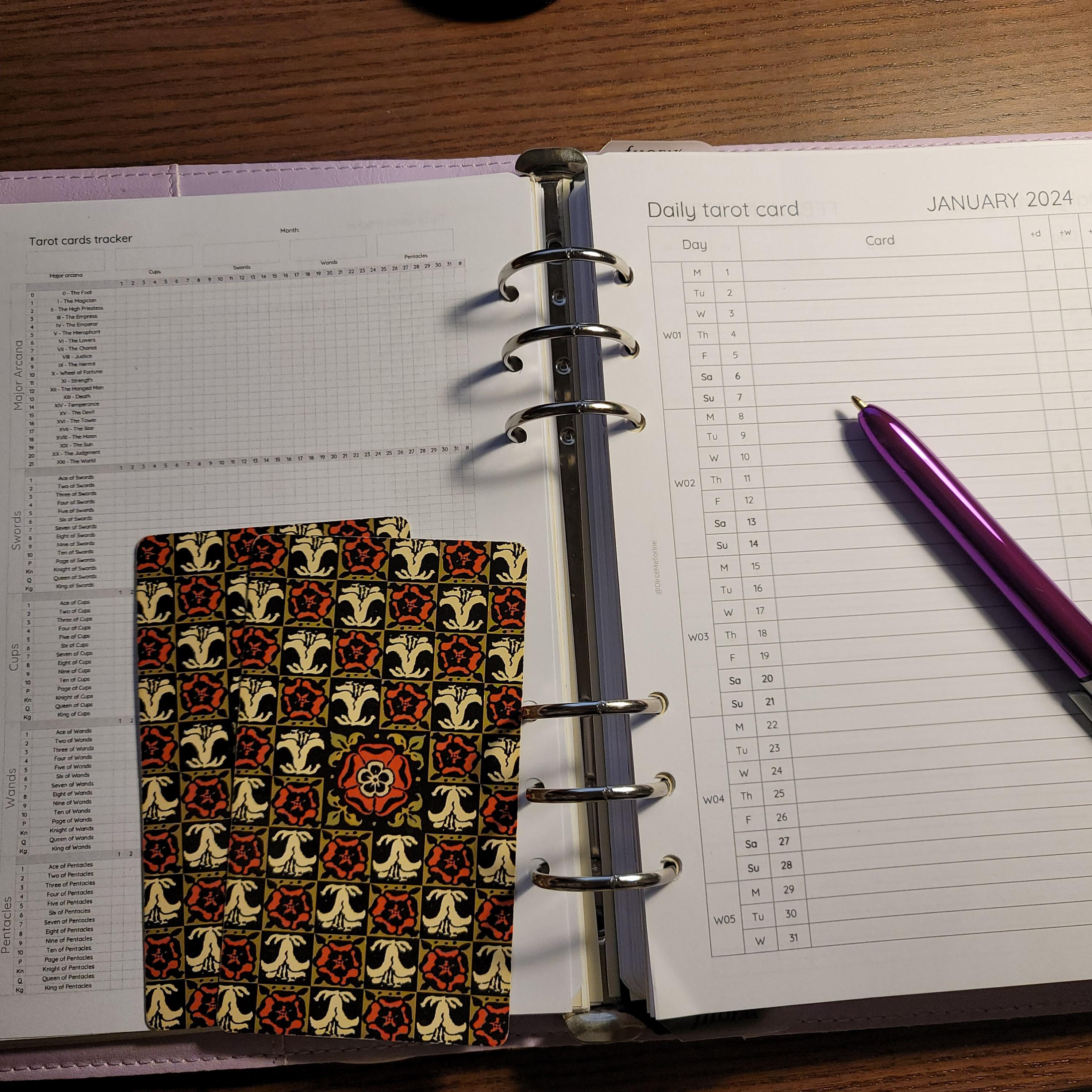Monthly Tarot Cards Tracker A5 - Etsy