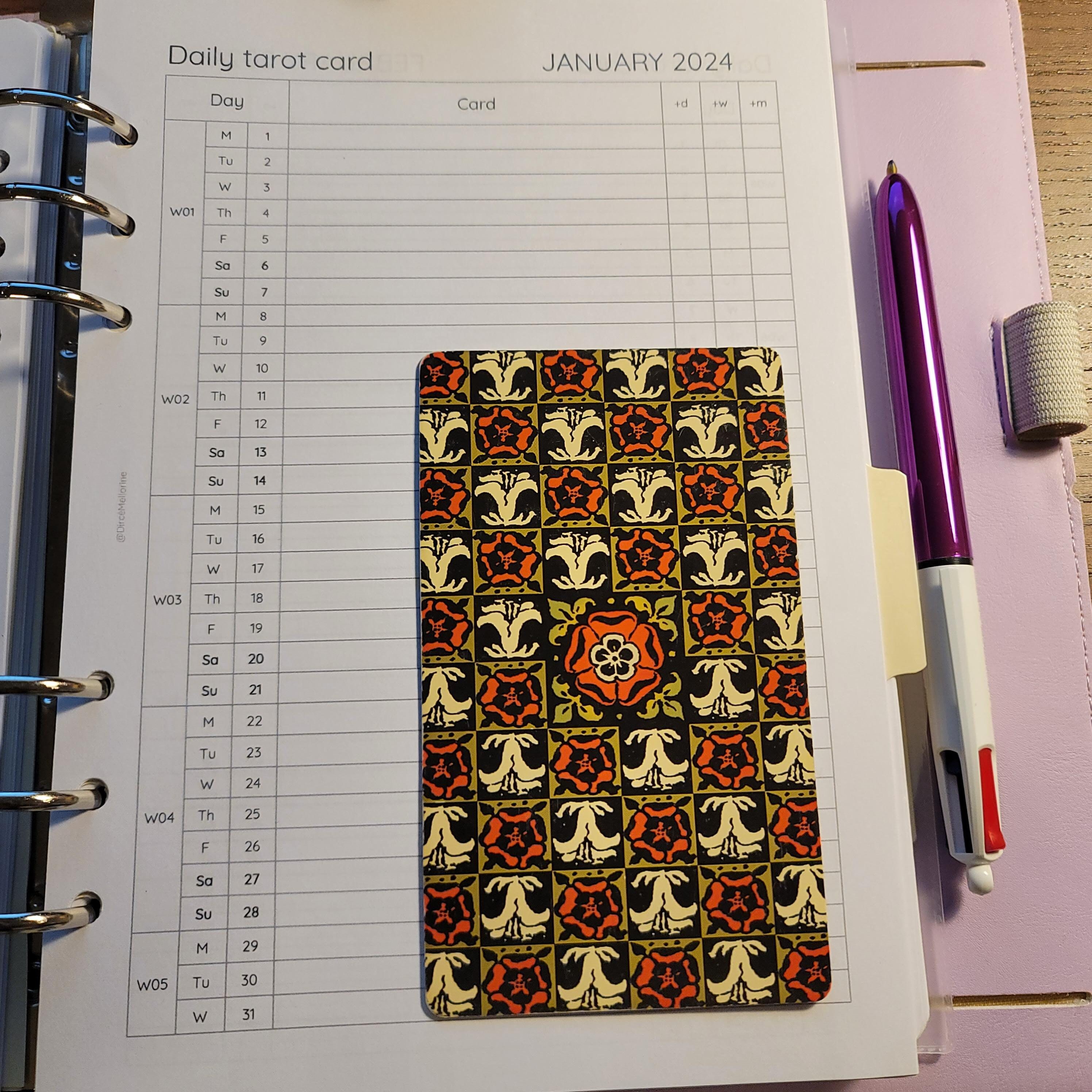 Daily Tarot Cards Tracker - Calendar 2024 - Etsy